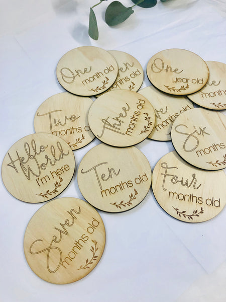 Baby Milestone Timber Discs - Beautiful Boxes